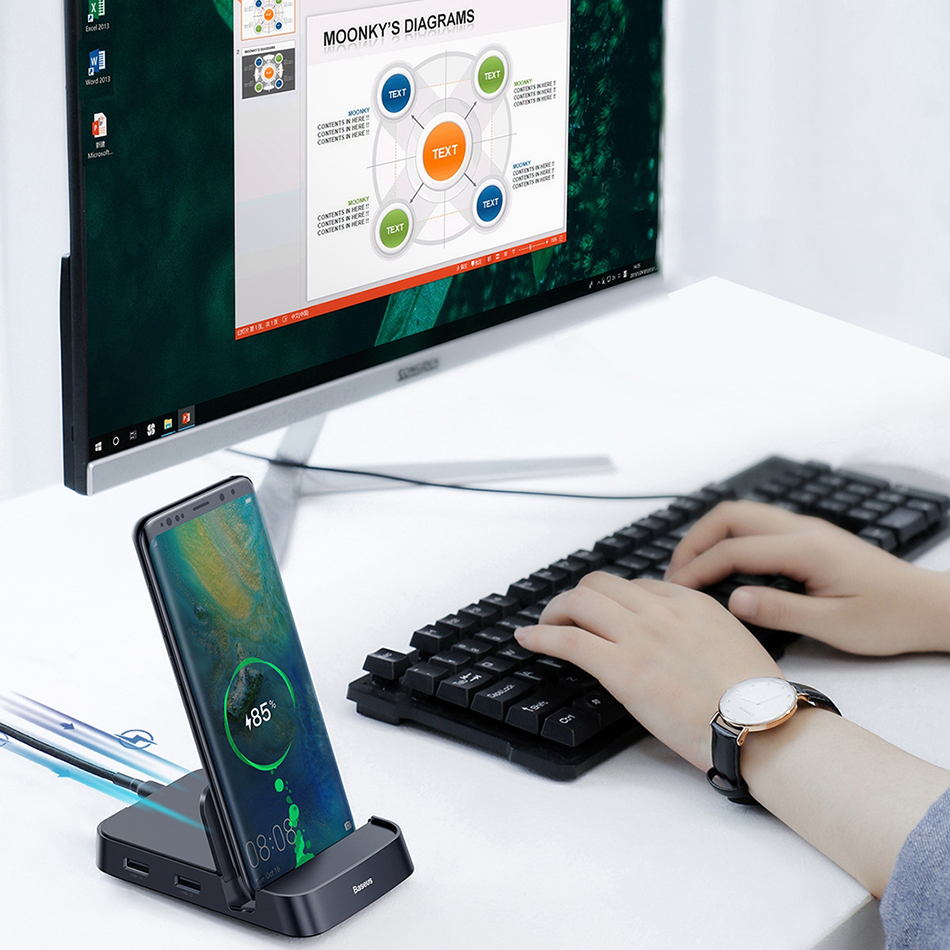 Baseus Mate USB Type-C Hub Docking Station Stand for Phone